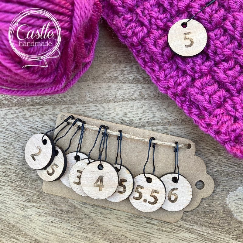 Hook/Needle Size Stitch Markers | Castle Handmade